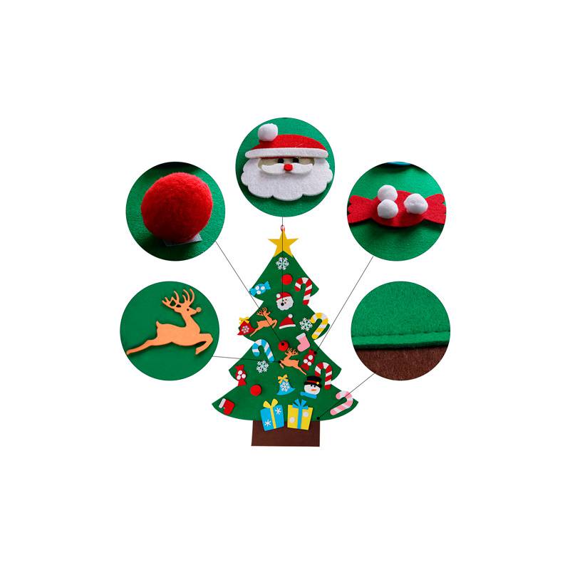 Arbol Navidad Fieltro Decoración Niños Navidad Manualidades