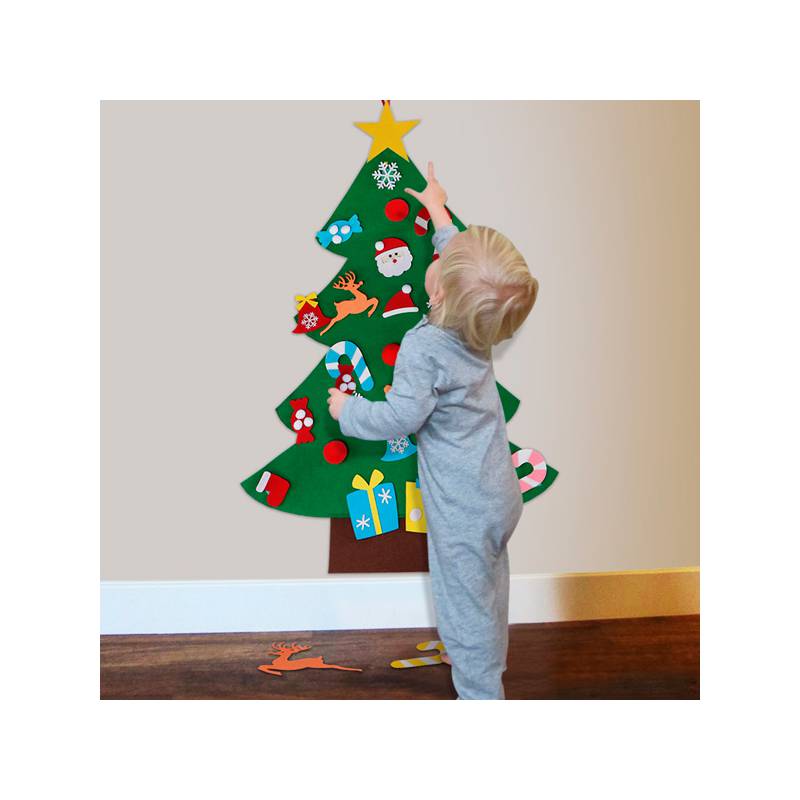Arbol Navidad Fieltro Decoración Niños Navidad Manualidades